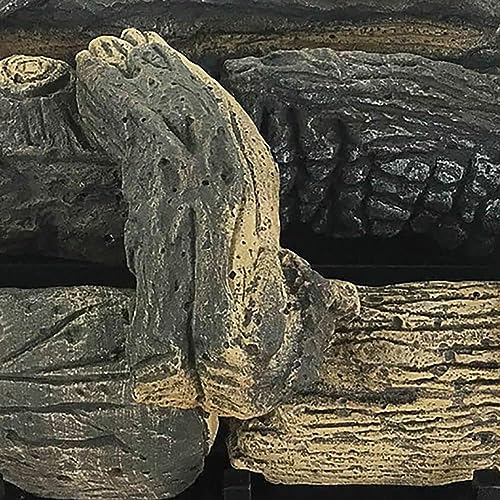 ProCom PCNSDS24RT Dual Fuel Ventless Fireplace Logs Set with Remote Control, Use with Natural Gas or Liquid Propane, 32000 BTU, Heats up to 1100 Sq. Ft, Realistic Painted, 24 Inches