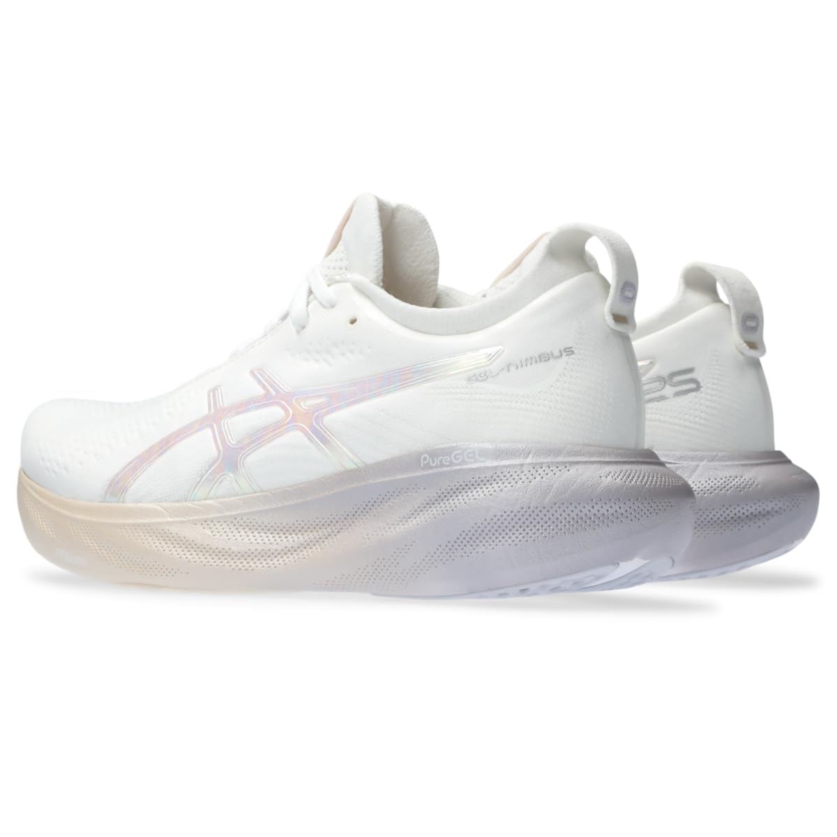 ASICS Women's Gel-Nimbus 25 Anniversary Running Shoes, 7.5, White/Rose DUST
