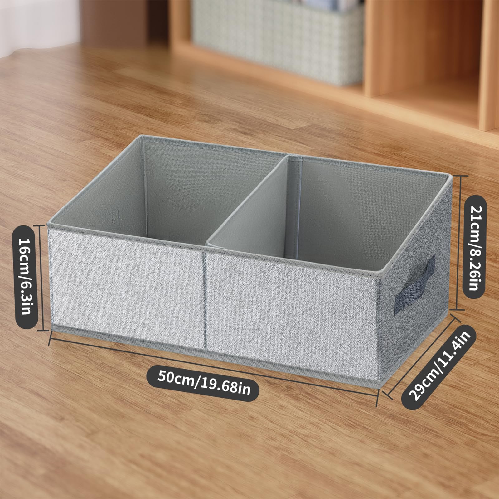 DIMJ Trapezoid Storage Bins, 3 Packs Large Closet Baskets, Foldable Fabric Baskets for Clothes, Baby Toiletry, Toys, DVDs, Books