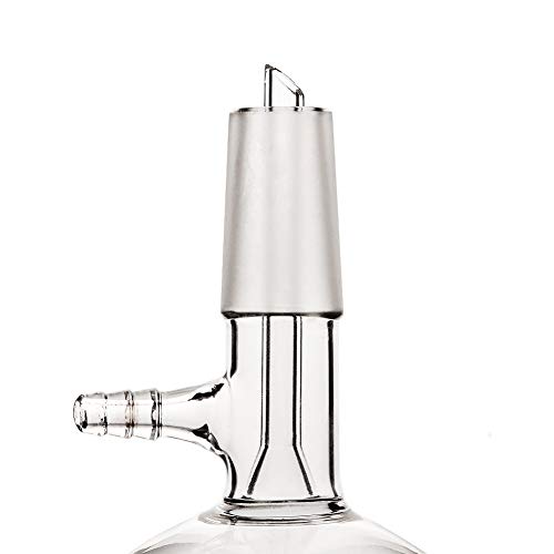 StonyLab Borosilicate Glass Buchner Filtering Funnel with Coarse Frit(G1), 46mm Inner-Diameter, 60mm Depth, with 24/40 Standard Taper Inner Joint and Vacuum Serrated Tubulation (60ml)