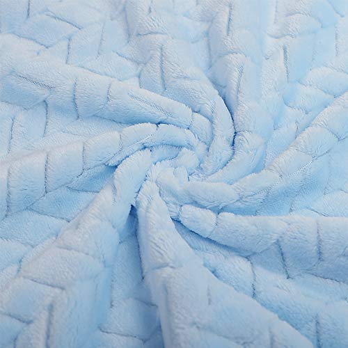Baby Blanket Flannel, Cozy Throw Blankets for Newborn Infant and Toddler, Super Soft and Warm Receiving Baby Blanket for Crib Stroller (Blue 30 * 40")