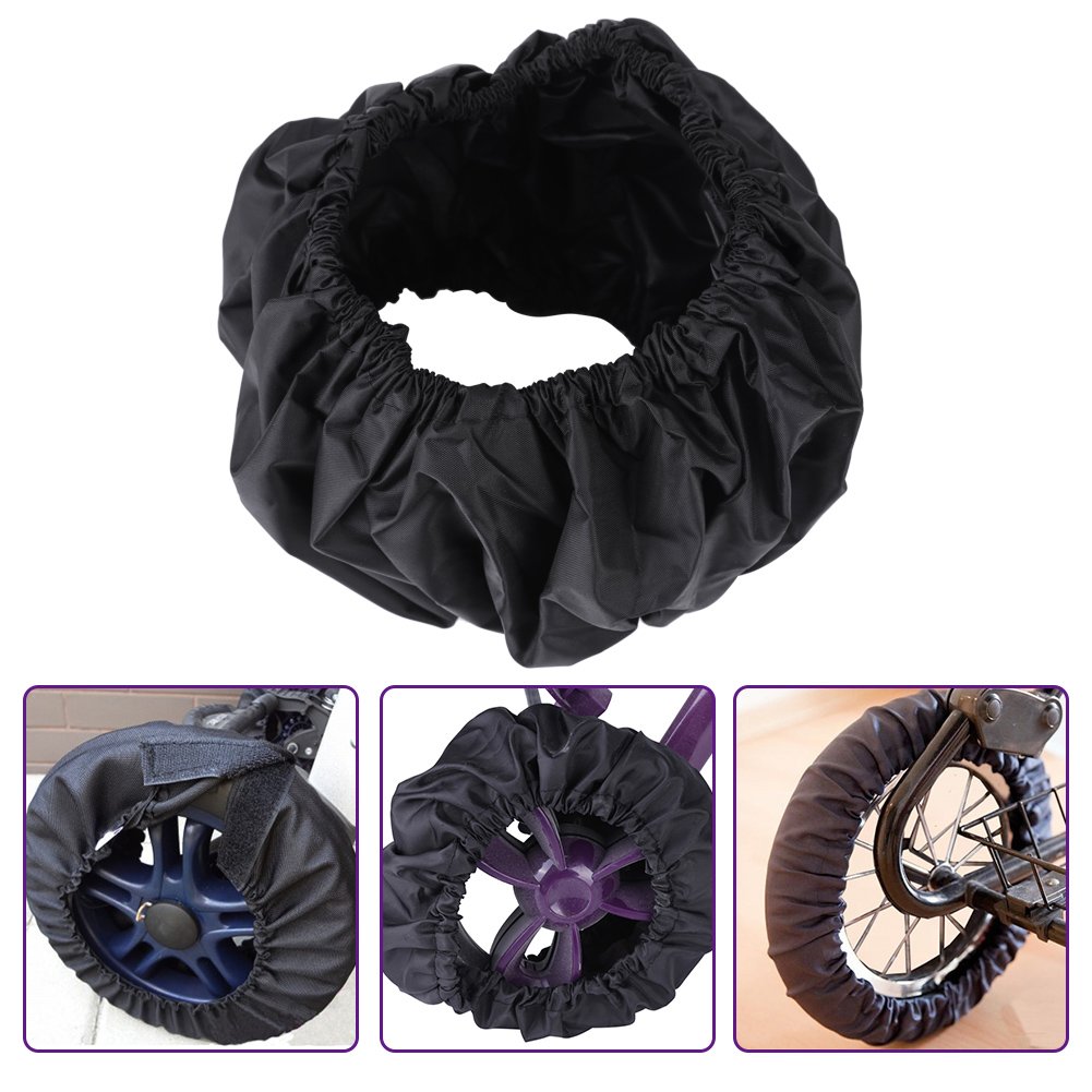 Wheel Cover, 8 Pcs Wheel Case Jogger Wheel Cover Infant Pram Stroller Wheel Cover Wheelchair Wheel Covers Stroller Accessories (L)