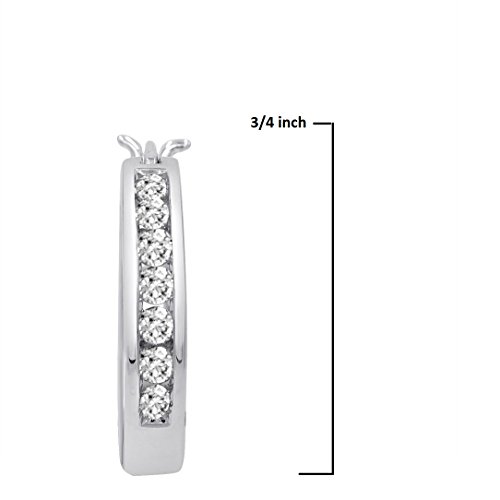 AGS Certified 1/2ct TW Diamond Hoop Earrings in 10K White Gold