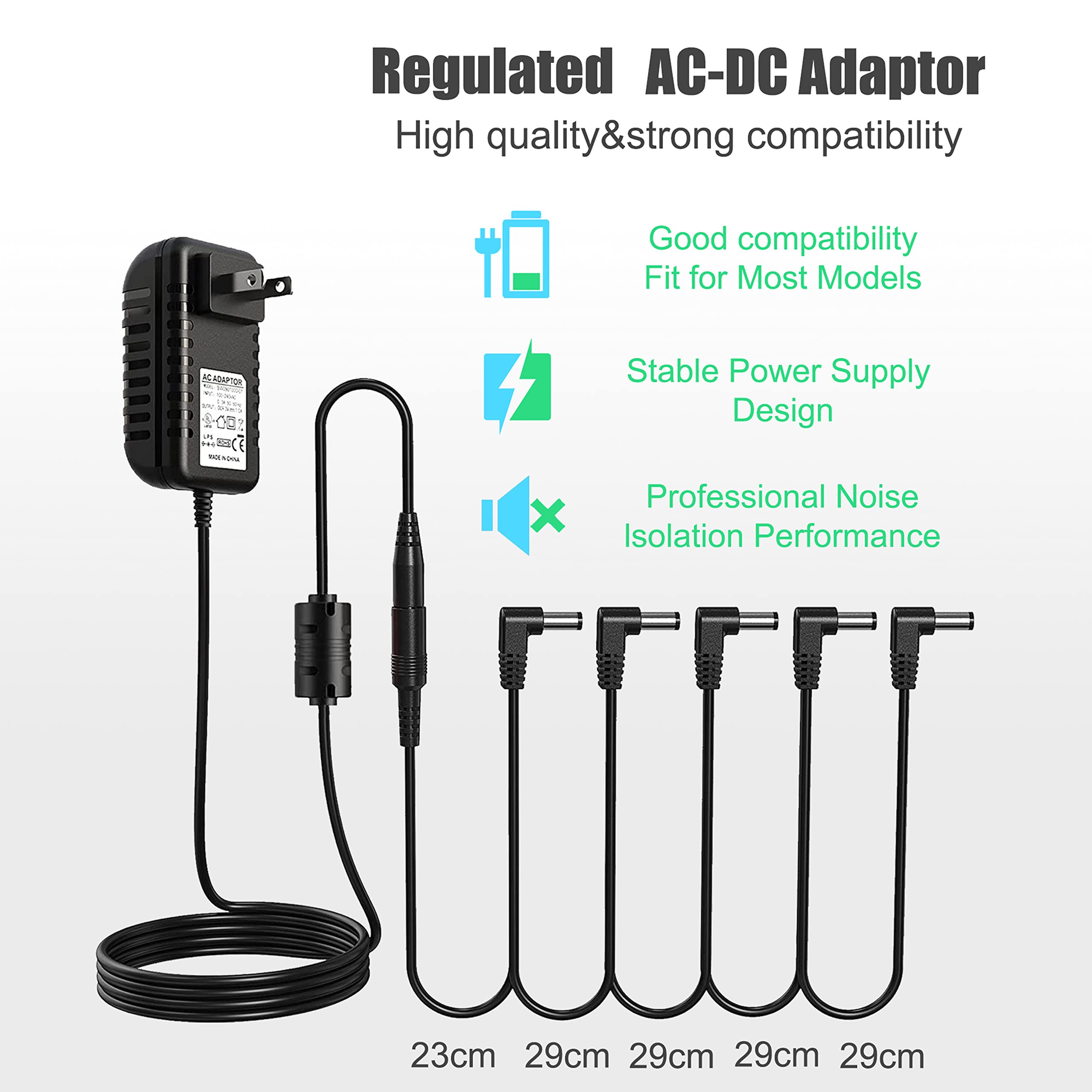 AZOR Pedal Power Adapter with Guitar Pedal 6 Band Graphic EQ Effects Pedal Graphic Guitar Equalizer Distortions Effect Metal Pedal