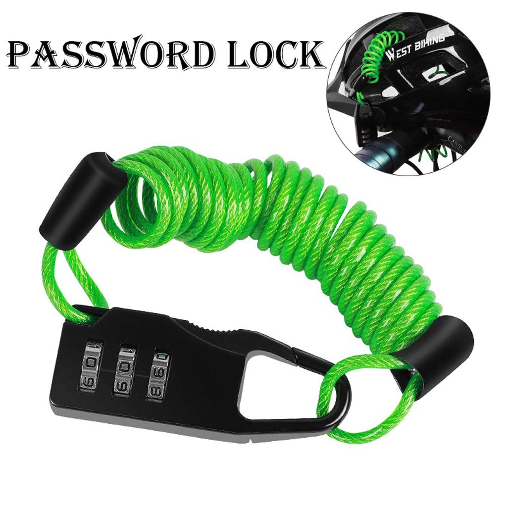 Bike Light and Phone Holder Lock Code Bicycle Combination Cycling Portable Bike Lock Lock Travel Helmet Lock Bike Accessories