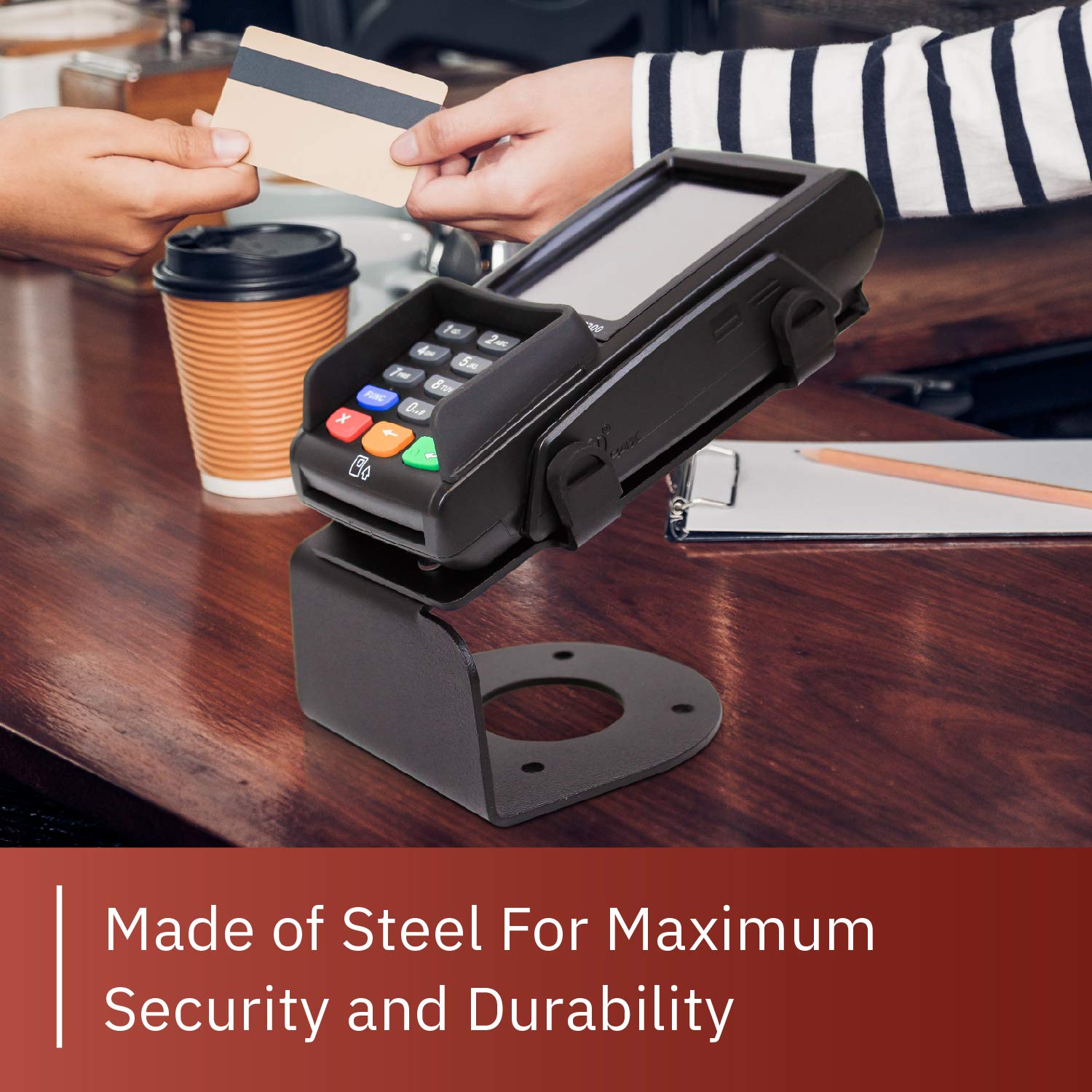 Discount Credit Card Supply DCCStands Fixed PAX S300 and SP30 PIN Pad Holder Stand - Screw-in and Adhesive