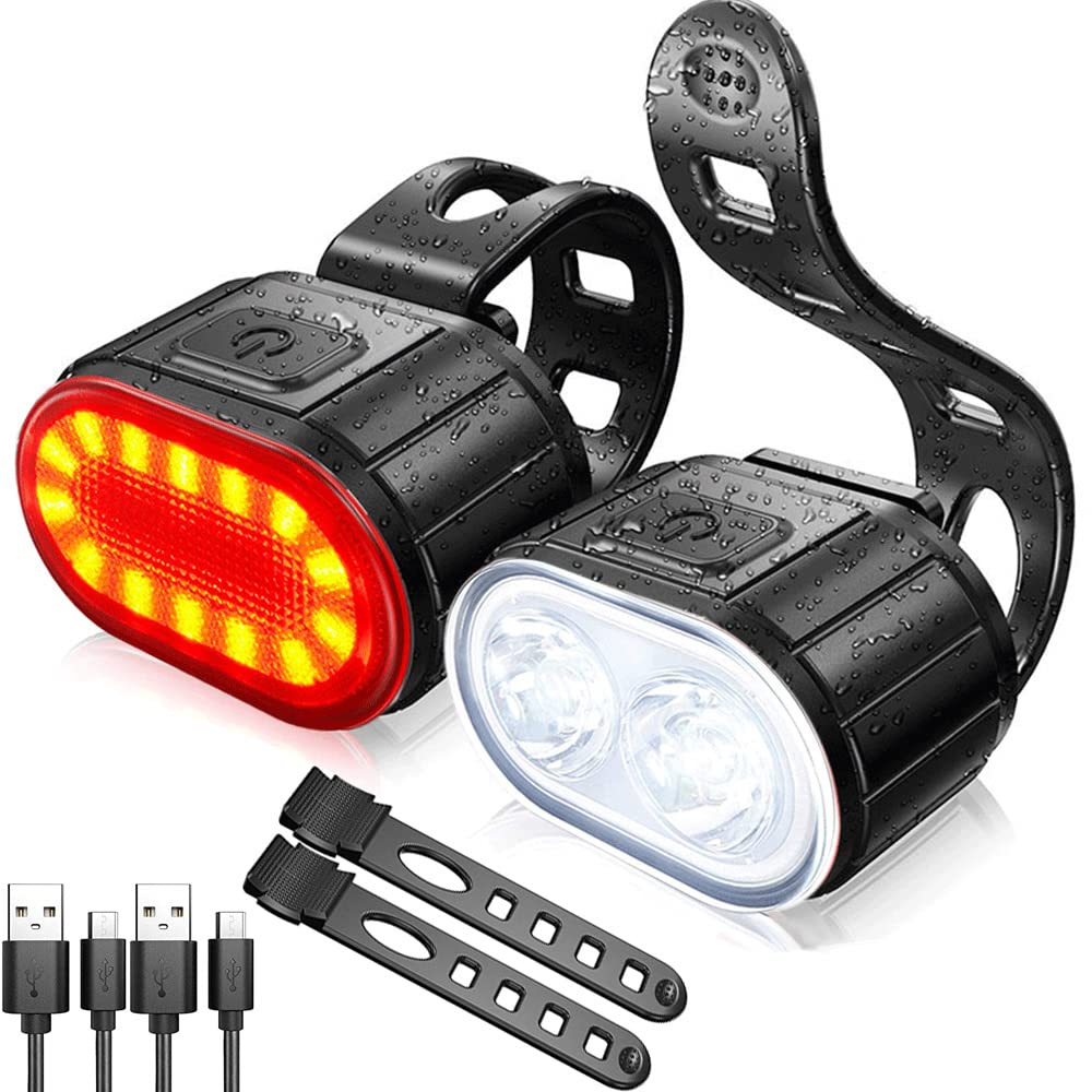 Bike Lights for Night Riding Rechargeable Set with IPX6 Waterproof,Cymtkbr Front and Back Led Bicycle Lights for Night Safety Cycling