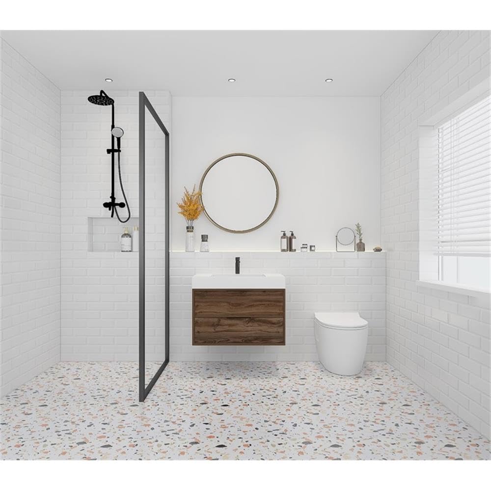 Cutler Kitchen and Bath Savoy 30" Wood/Cultured Marble Bathroom Vanity - Brown