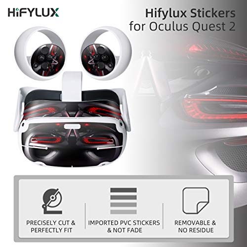 Bestsmile Hifylux Stickers for Oculus Quest 2 VR Headset and Controller Virtual Reality PVC Decal Skin Protective Accessories Monsters Black Grain