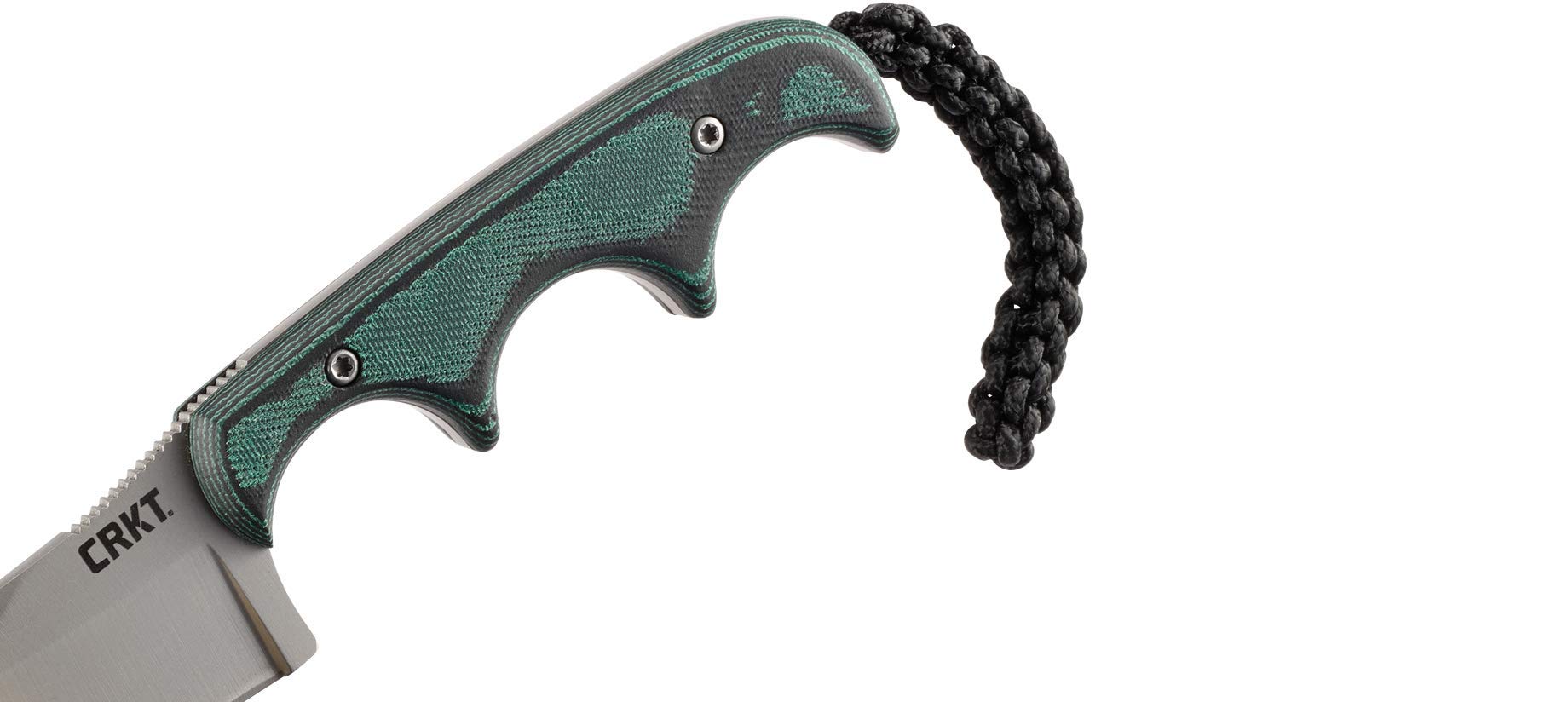 CRKT Minimalist Bowie Neck Knife: Compact Fixed Blade Knife, Folts Utility Knife with Bead Blast Blade, Resin Infused Fiber Handle, and Sheath 2387
