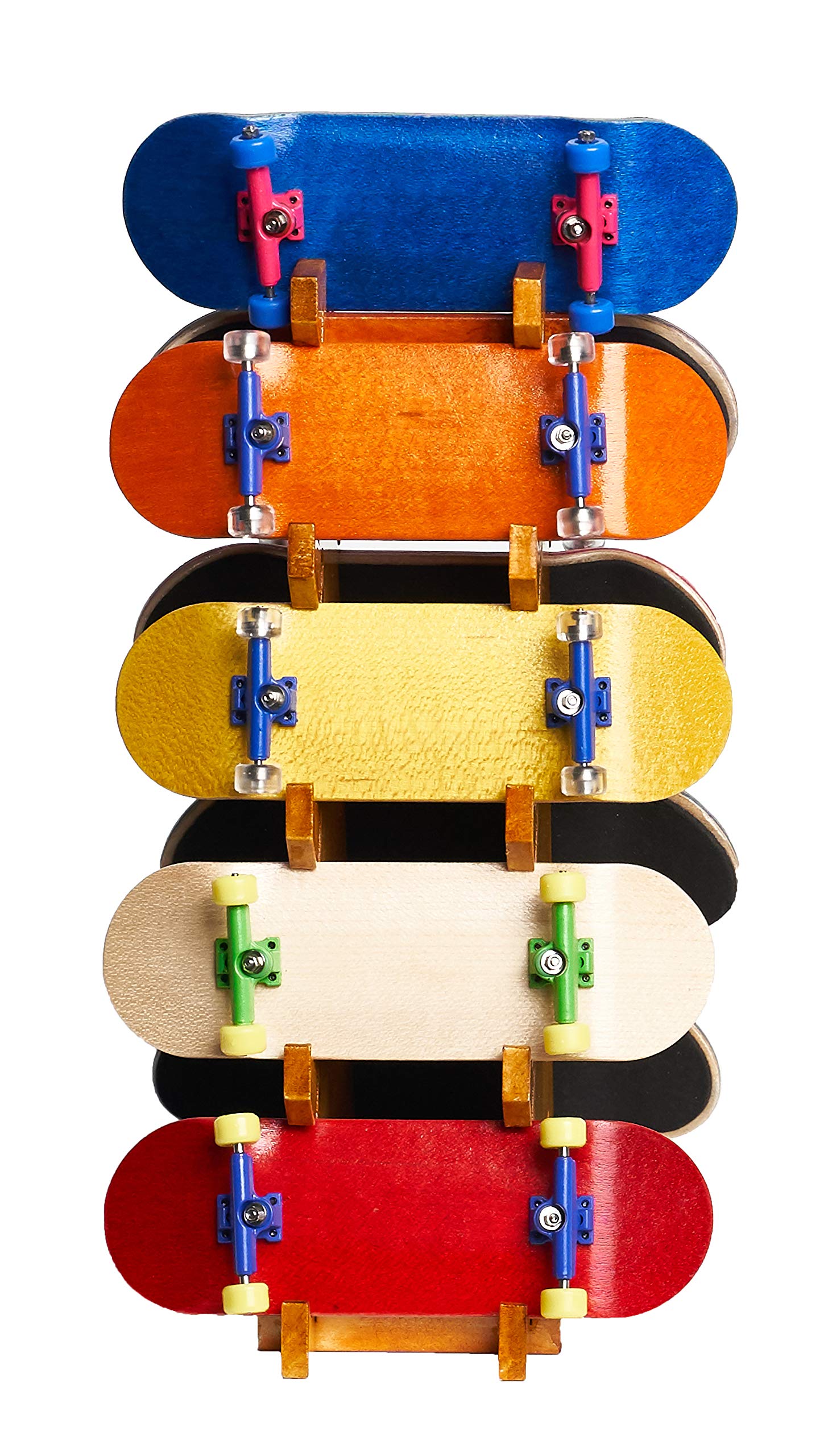 FLVFF Fingerboard Display Rack Storage Organizer Exhibit Finger Skate Rail ramps and Parks (RA2) (Brushed Light Brown)
