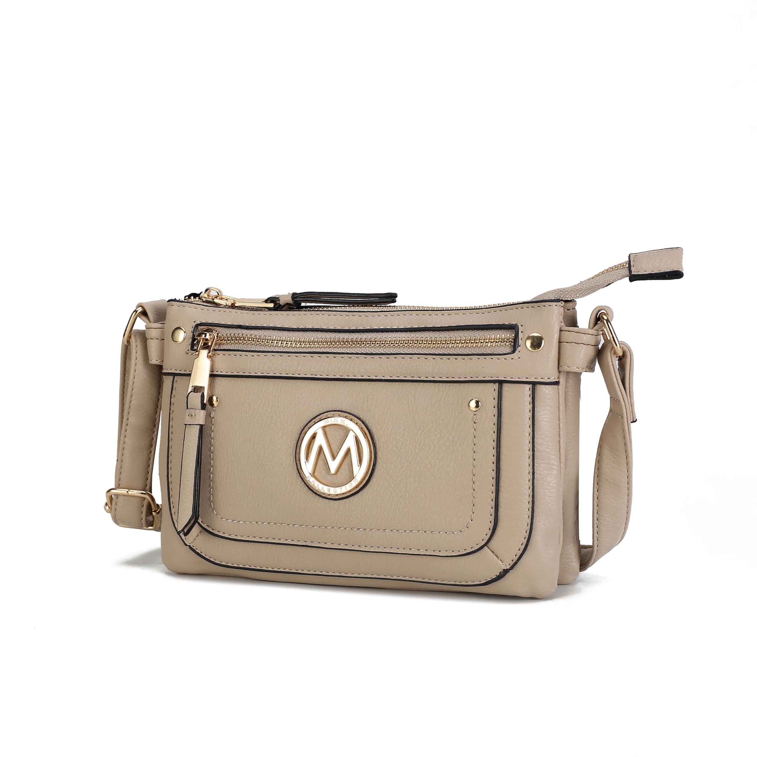 MKF Collection Crossbody Bag for Women, Designer Lady Purse Small Messenger Grey by Mia k
