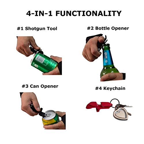 Beer Shotgun tool bottle opener keychain - 2 pack - Yellow - beer bong shotgunning tool - great for parties, party favors, gift, drinking accessories