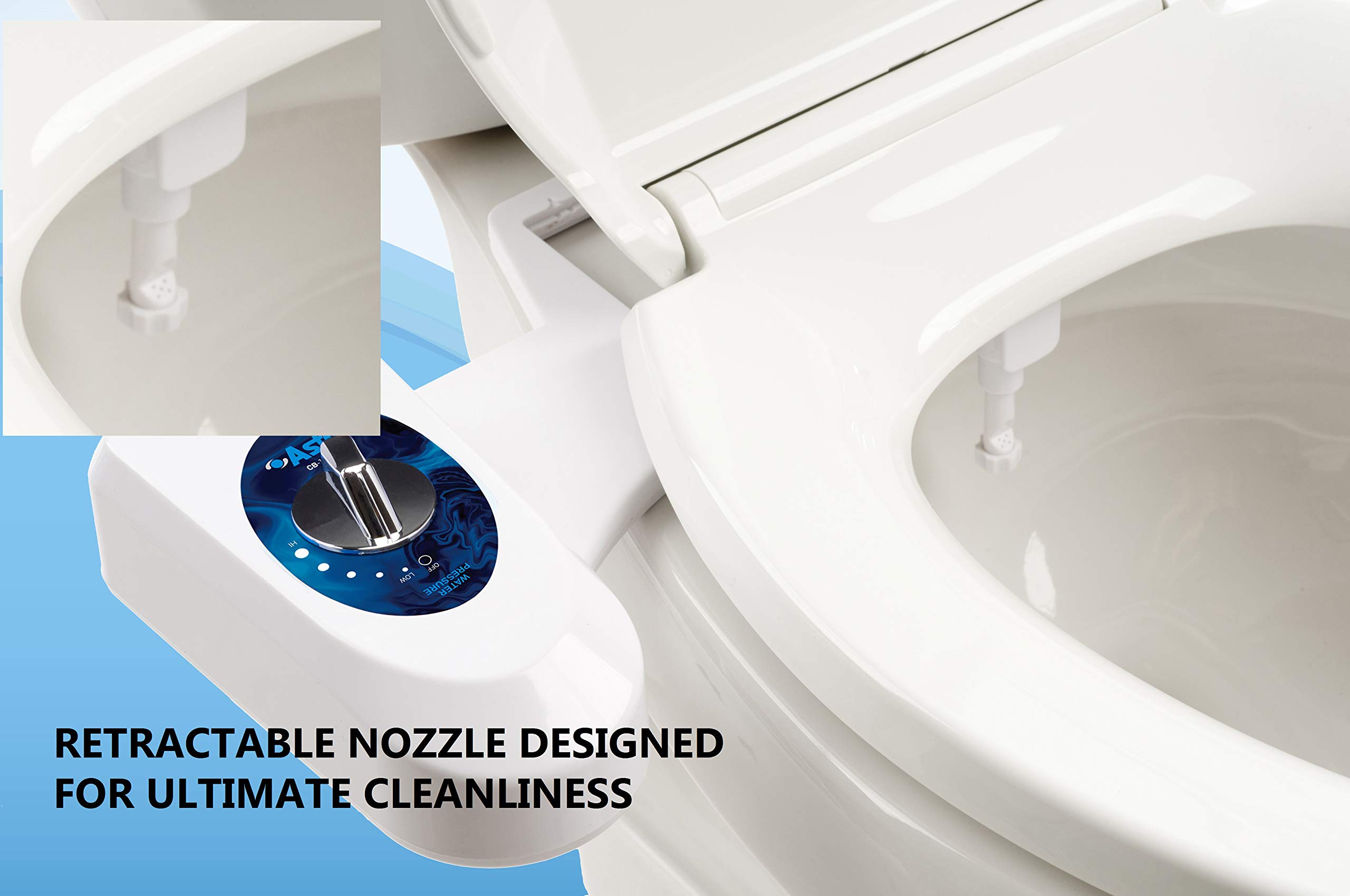 Astor Bidet Fresh Water Spray Non-Electric Mechanical Bidet Toilet Seat Attachment CB-1000