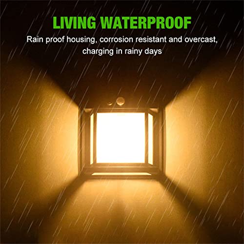 Solar Powered Outdoor Wall Lights, Sunrise and Sunset Motion Sensor, LED Exterior Wall Lights, Warm White Light, Fence, Three Lighting Modes, Exterior Front Porch Security Light Wall Ornament (White)