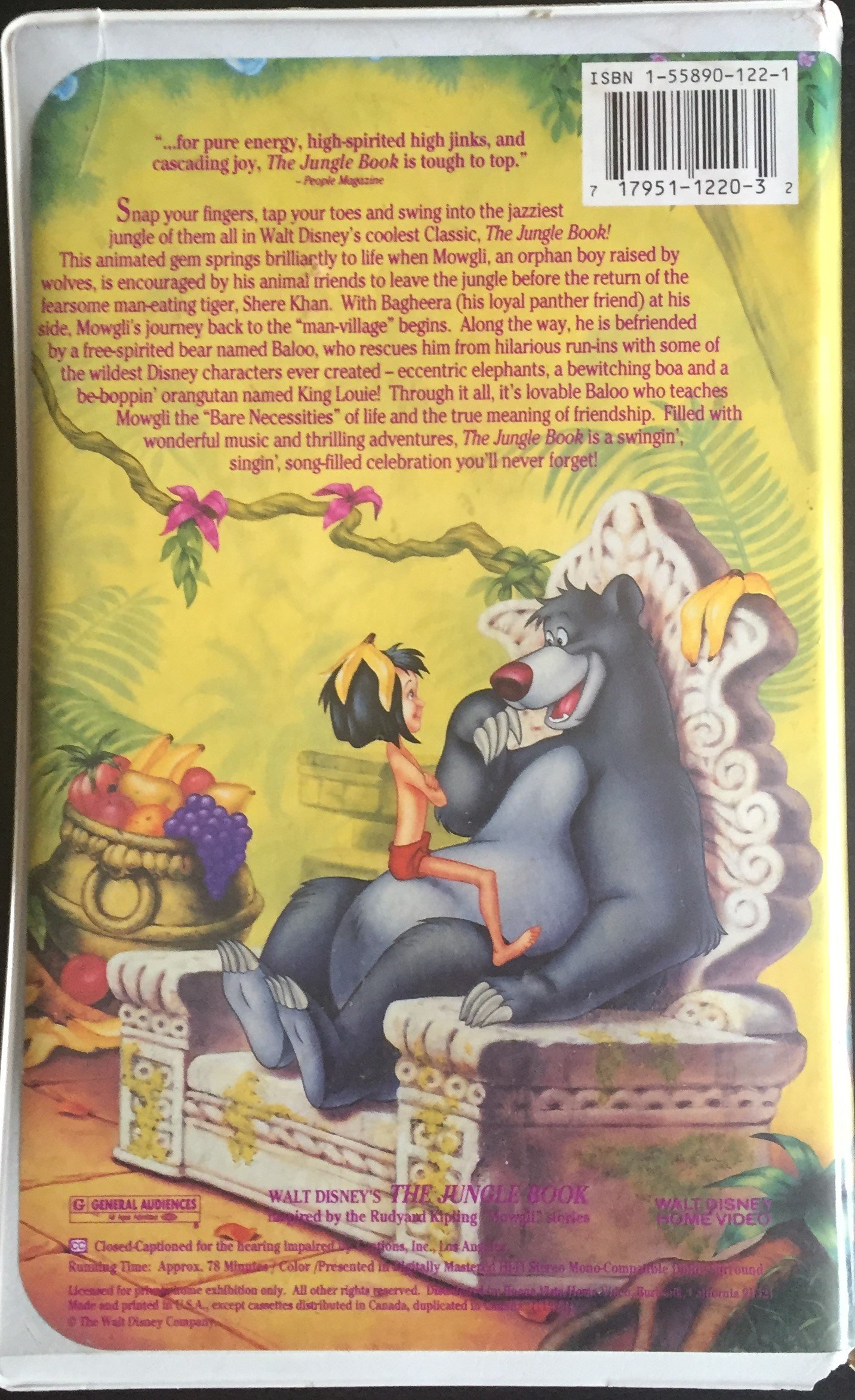 Walt Disney's The Jungle Book RARE Black Diamond Classic (VHS Tape)