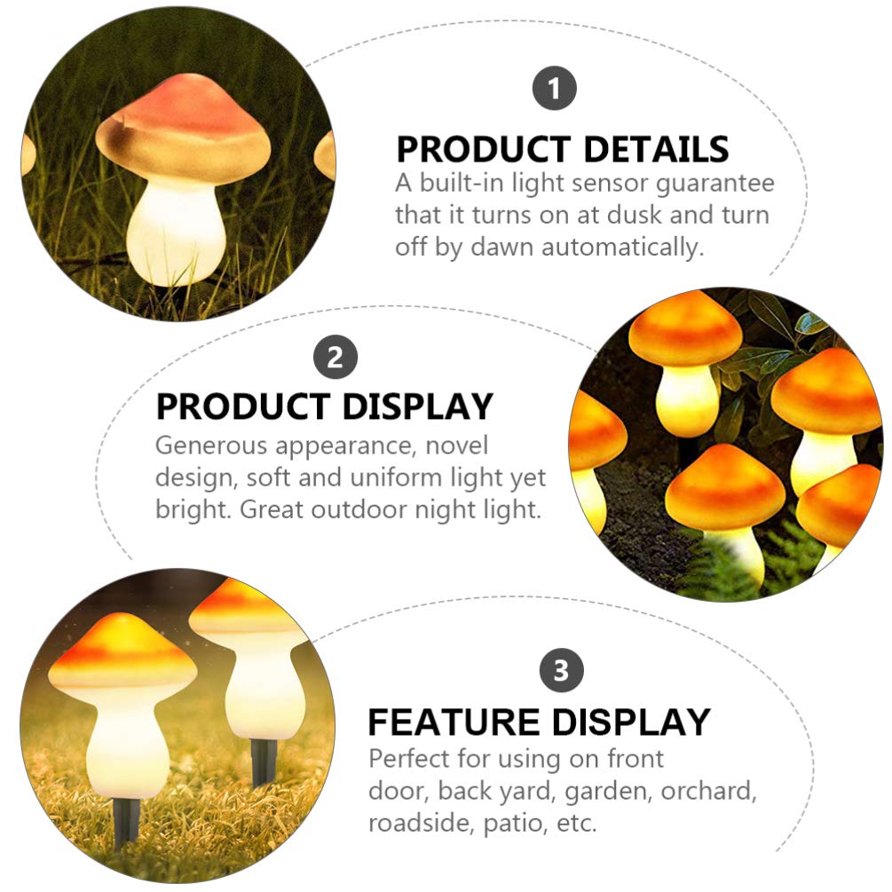 Mobestech Solar Mushroom Lights Solar Powered Twinkle Fairy Lights LED Outdoor String Lamp for Home Yard Patio Garden Decorations