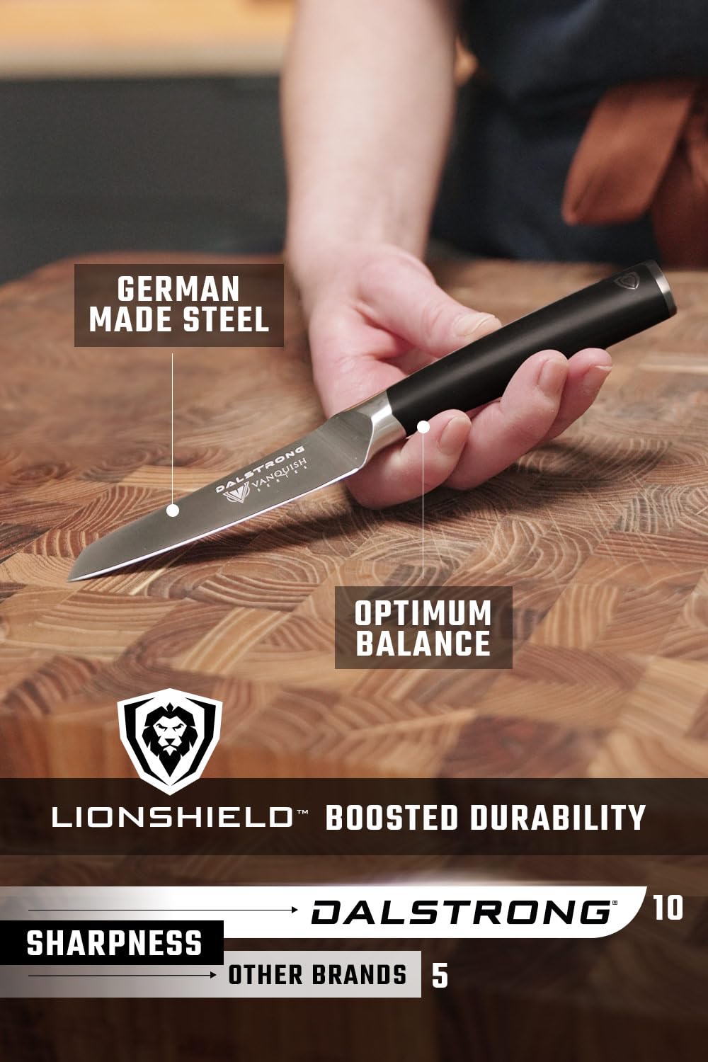 DALSTRONG Vanquish Series-24pc Stainless Steel Knife Set with Block and Kitchen Scissors-Forged High Carbon German Steel-Gift Knife Set w/POM Black Handle-NSF Certified