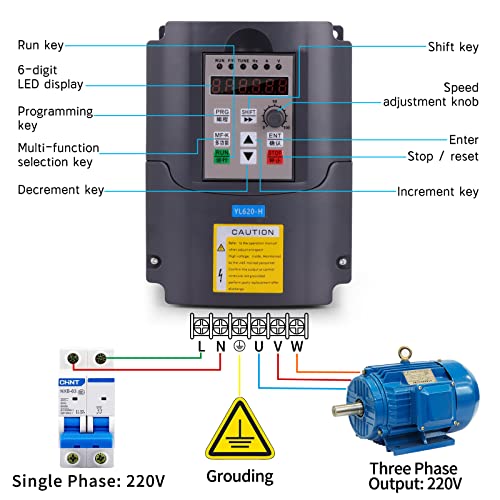 CNC Spindle Motor Kit, MYSWEETY 110V 2.2KW Water Cooled Spindle Motor + 2.2KW Single to 3 Phase VDF+110v Water Pump + 3.15 Inch Clamp + 196 Inch Water Pipe + 40 Inch Electric Wire+ 13pcs ER20 Collet