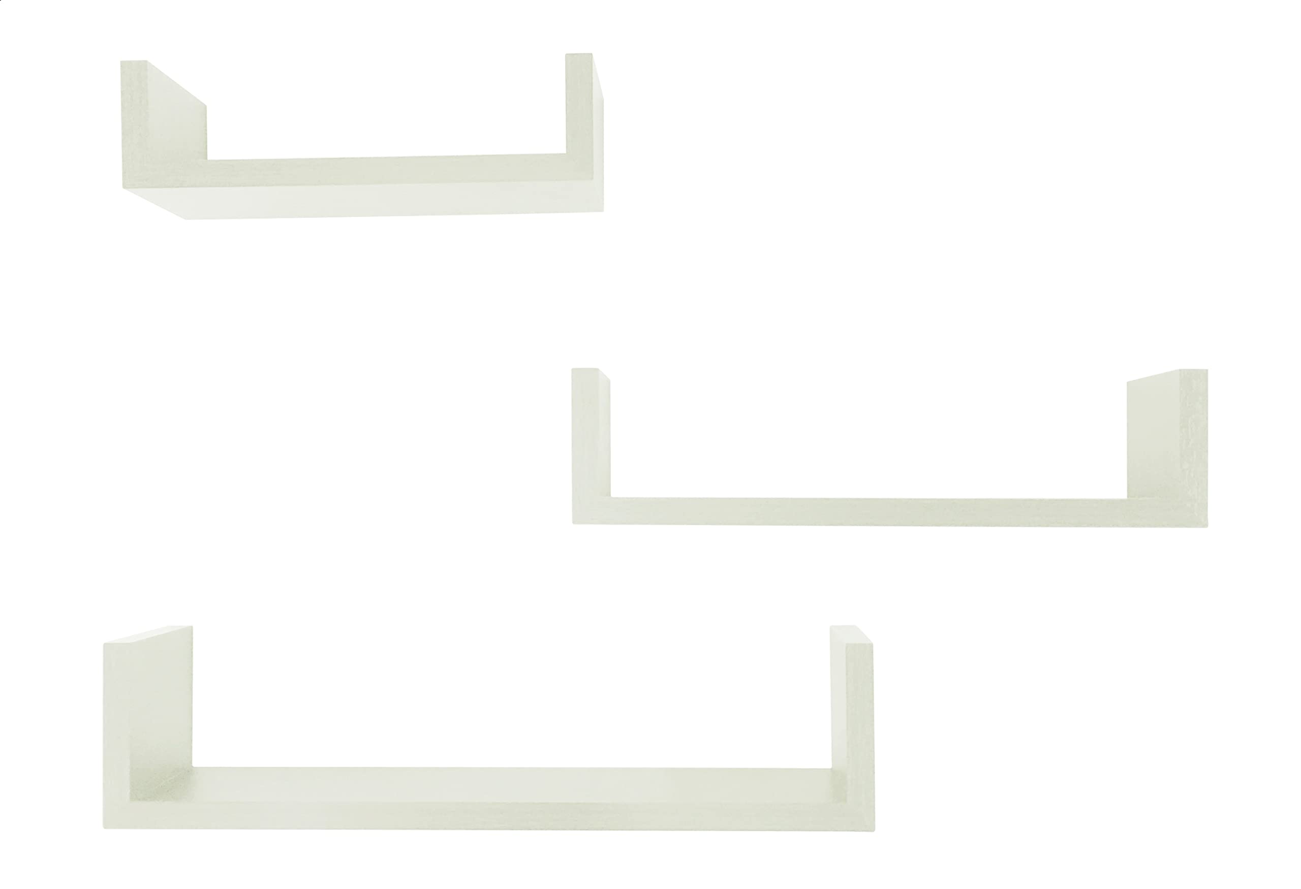 MANZOO White Shelves, Shelves for Bedroom Floating Shelves, White Shelfs Shelves for Wall Storage Wall Shelves, 17in x 4in x 4in,White