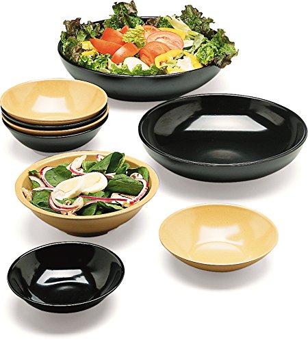 Carlisle FoodService Products 800B03 Melamine Salad Bowl, 27 oz, Black