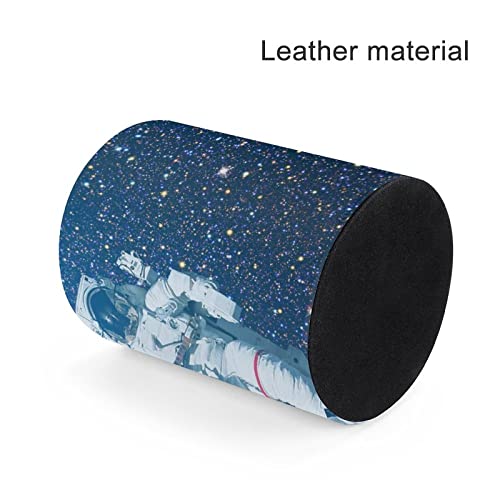 Astronaut Space Pen Holder PU Leather Pencil Cup Cute Desk Organizer Makeup Brush Box for Home Office
