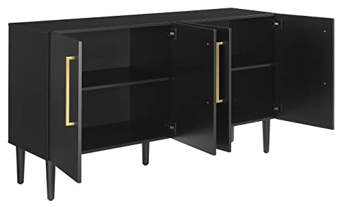 Crosley Furniture Everett Mid-Century Modern Sideboard, Matte Black