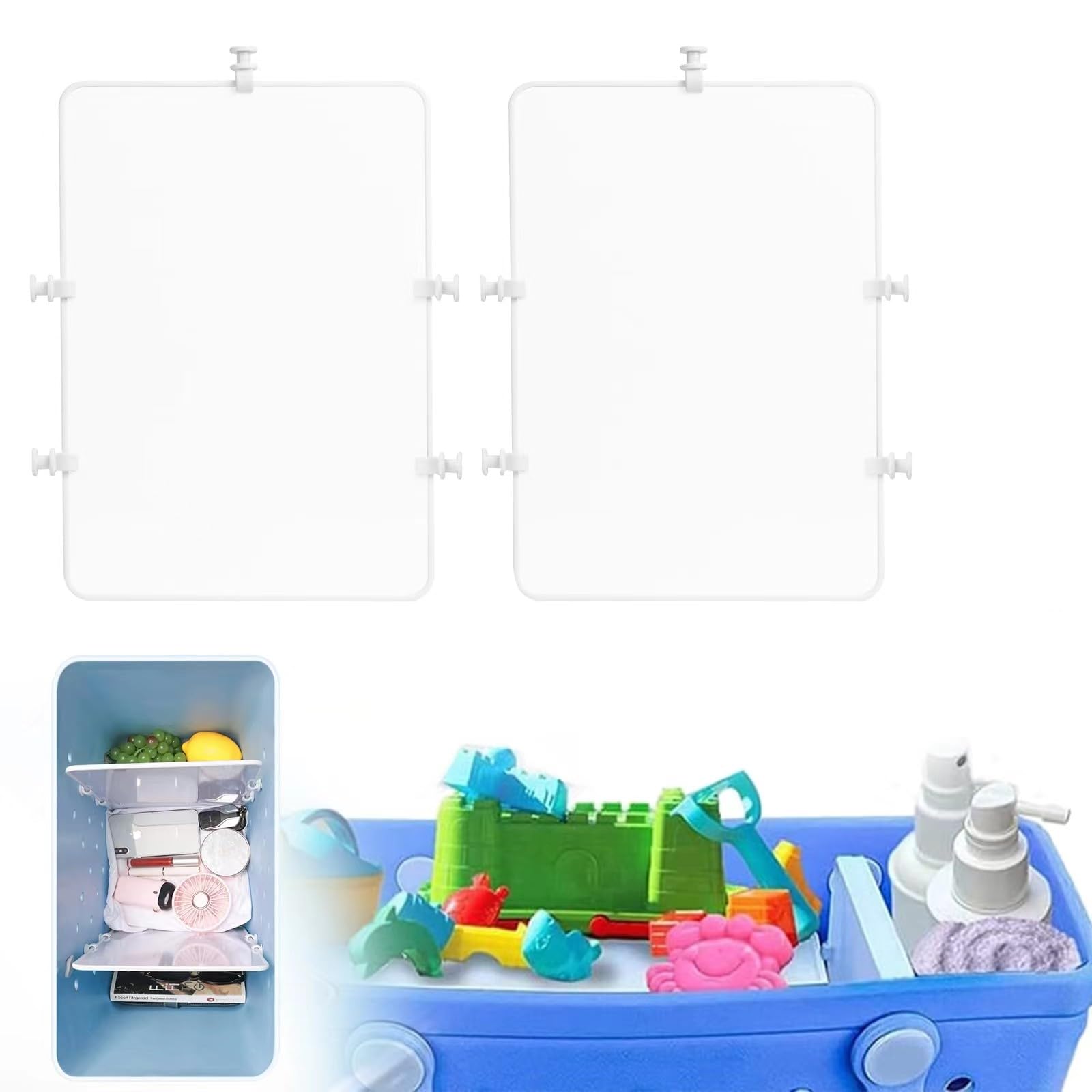 Cyauskoe 2 Pack Divider Tray for Bogg Bag Accessories of Bogg Bag Original X Large as Divider Insert Tray Help with Organizing Your Bogg Bag and Divide Space White (White)
