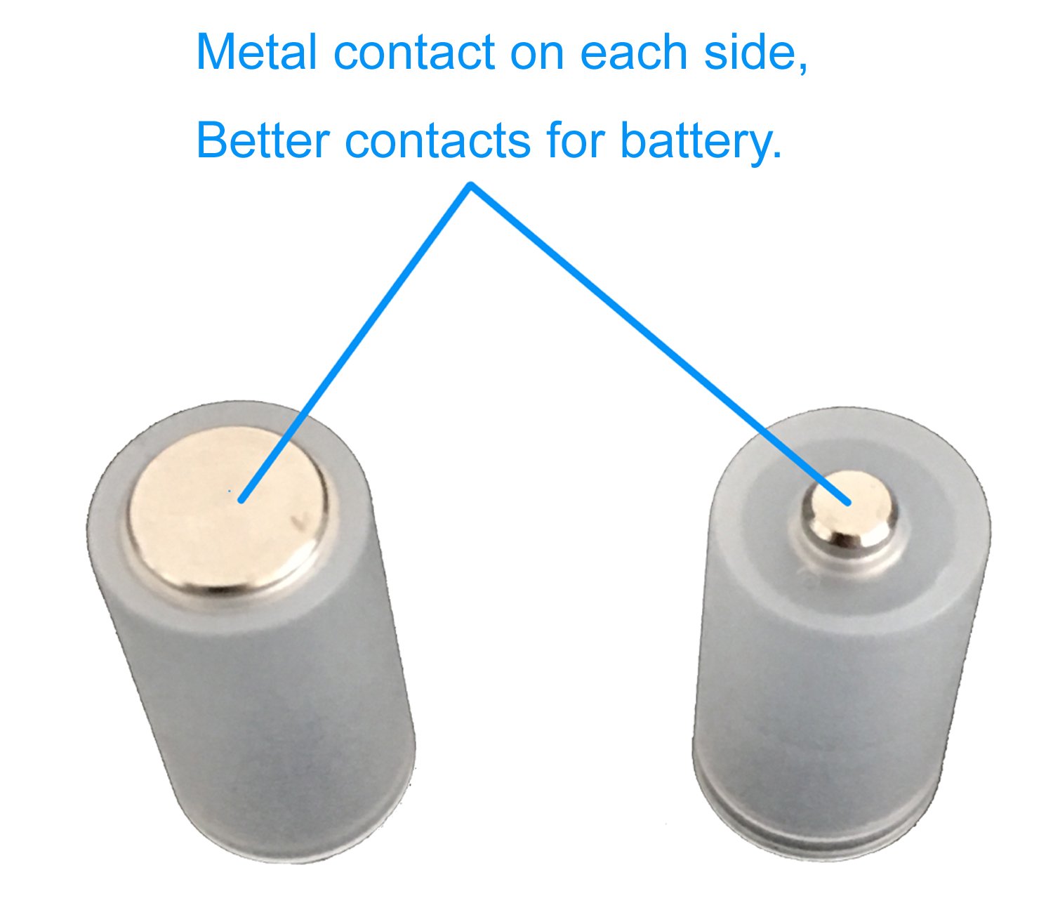 WAYLLSHINE AAA to AA Battery Converter Adaptor with Metal Contacts on Bottom(Clear Color,Pack of 16)