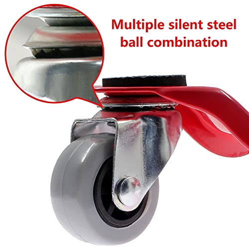 Bonsicoky 6" Steel Tri-Dolly with Rubber Wheel, 200-lb Load Capacity Furniture 3 Wheel Mover Universal Moving Tools for Moving Heavy Objects, Furniture, Appliances - 4Pack
