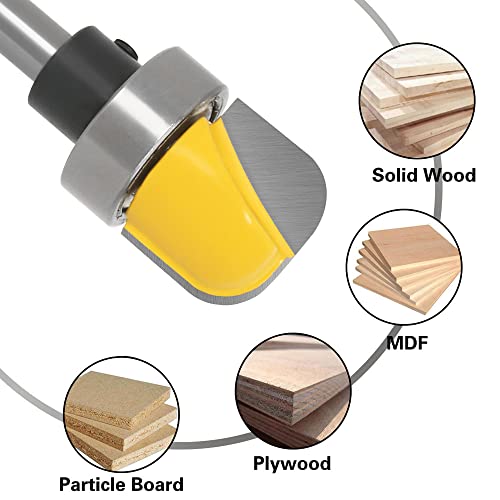 ASNOMY 3Pcs 1/4 Inch Shank Bowl and Tray Router Bit, Bowl & Tray Template Router Bit Set with Ball Bearing Dish Carving Router Bits Wood Cutter Bowl Pattern Router bit