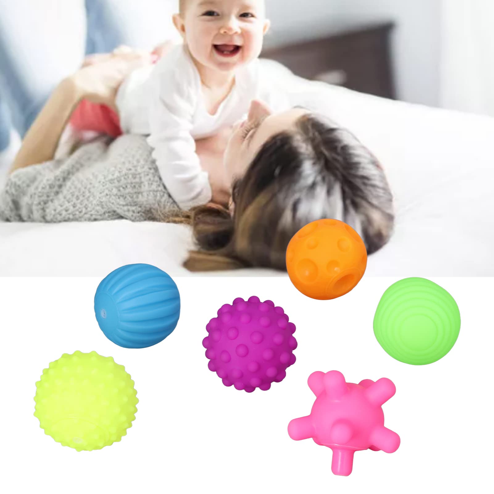 Baby Sensory Ball Portable Safe Textured Beach Ball for Toddlers (Colorful)