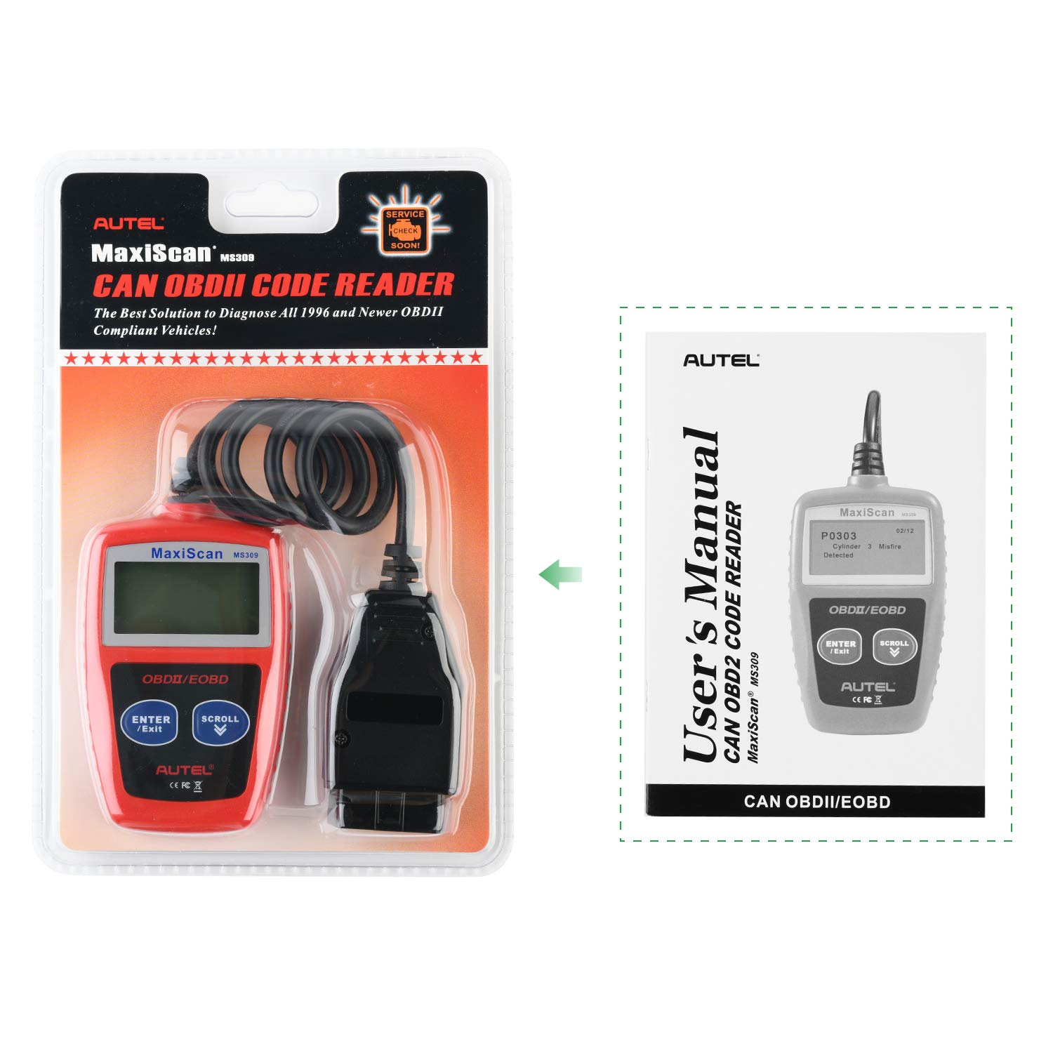 Autel MaxiScan MS309 OBD2 Scanner Enhanced Engine Fault Code Reader Automotive Diagnostic Scan Tool