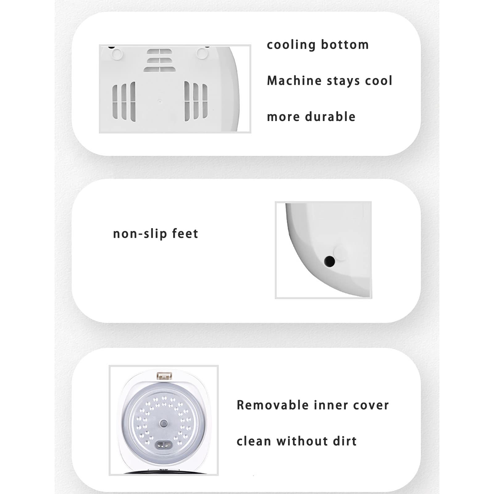 BJHYN Rice Cooker Slow Cooker, Steamer, Stewpot Non Stick Inner Pot One Key to Open The Cover 24 Hours Preset & Instant Keep Warm 1.2L Capacity Multi Cooker