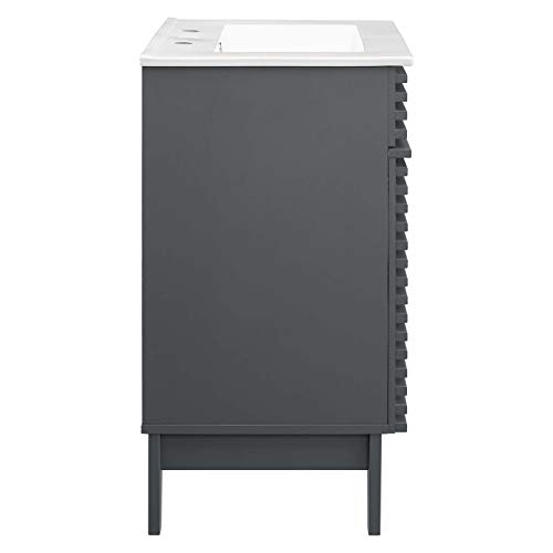 Modway Render Vanity with Sink-Floor, 24 Inch, Gray White