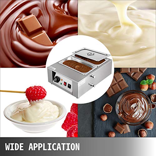 VEVOR 17.6 Lbs Chocolate Tempering Machine, Chocolate Melting Machine with Temperature Control (0~80℃/32~176℉),1000W Electric Commercial Food Warmer For Chocolate/Milk/Cream/Soup Melting and Heating