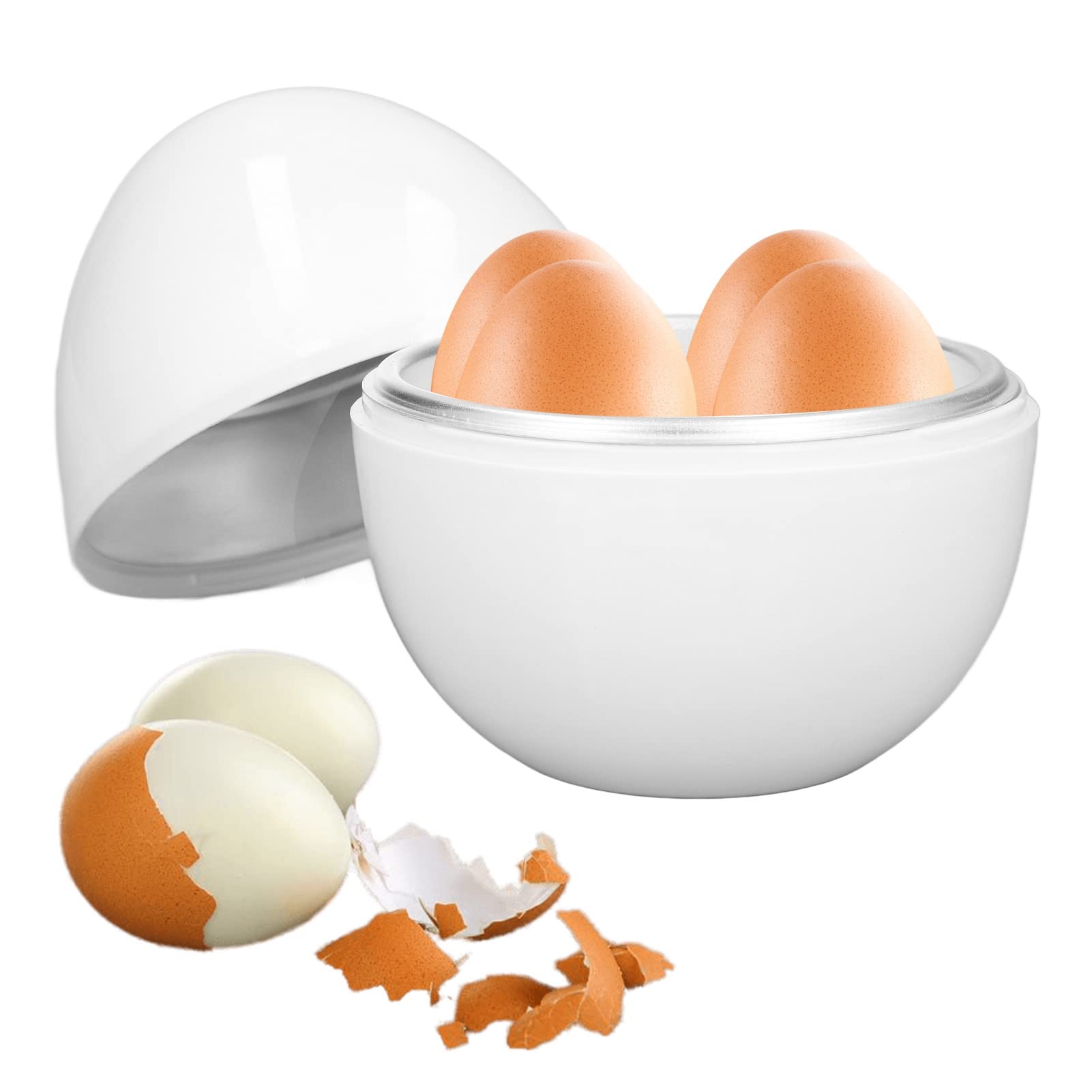 Microwave Egg Cooker, Small Egg Boiler Hard Boiled Egg Cooker Microwave Function Egg Boiler with Compact Design for Hard Boiled Poached Scrambled Eggs