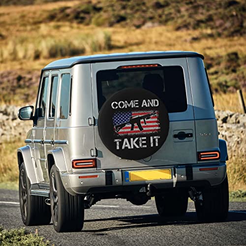 Come and Take It Funny Tire Cover Universal Fit Spare Tire Protector for Truck, SUV, Trailer, Camper, Rv