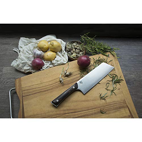 Shun Cutlery Kanso Asian Utility Knife 7", Narrow, Straight-Bladed Kitchen Knife Perfect for Precise Cuts, Ideal for Preparing Stir Fry, Handcrafted Japanese Knife