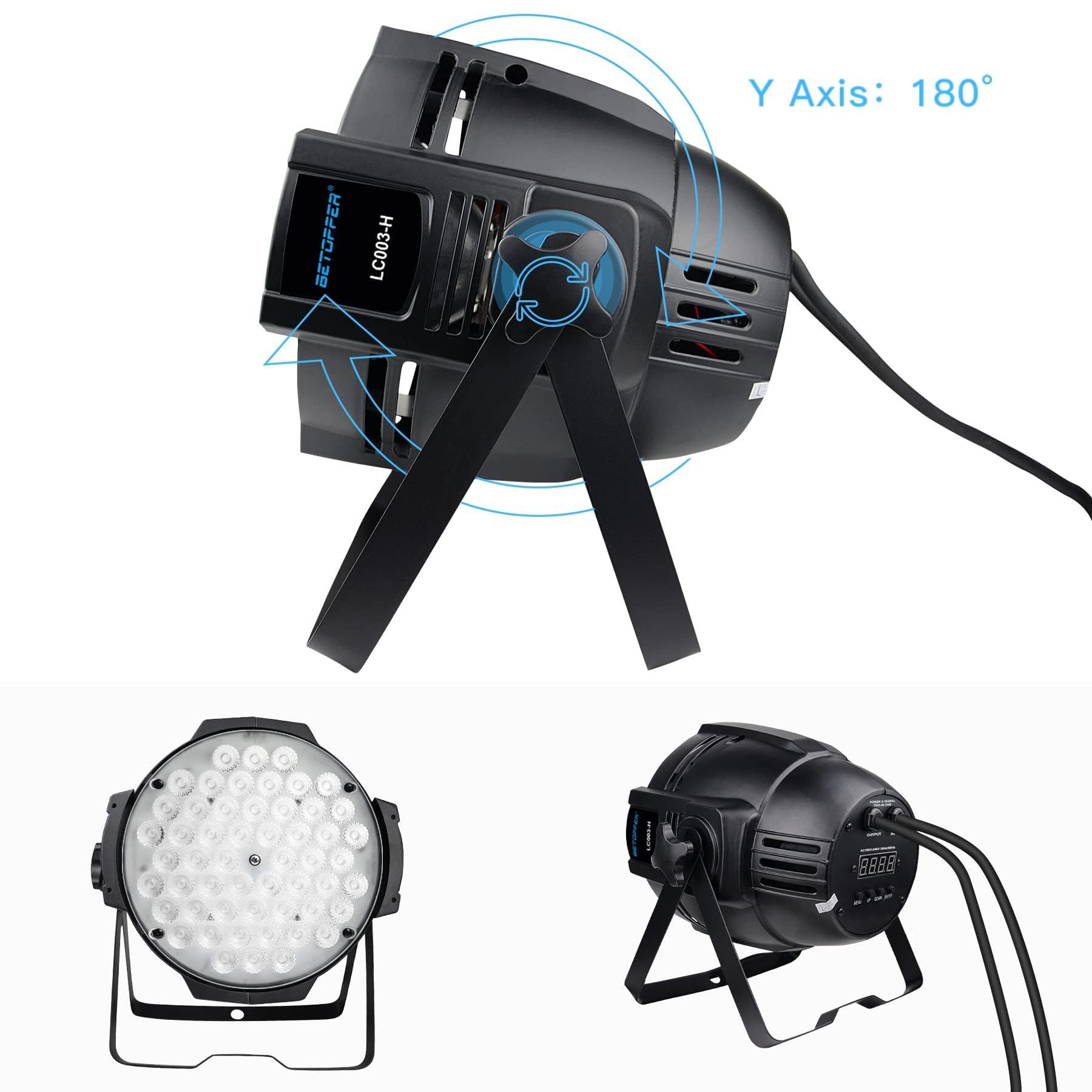 BETOPPER Stage Light DJ Washing Strobe Lights for Parties 54 LED Super Bright DMX512 White/Off White 5000 Lumens Par Lighting for Church Event,Wedding,Theater,Studio,Photostudio,Event etc.