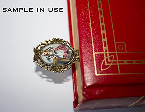 Classic Alice in Wonderland Drink Me - Handmade Oval Glass Metal Bookmark Book Lover