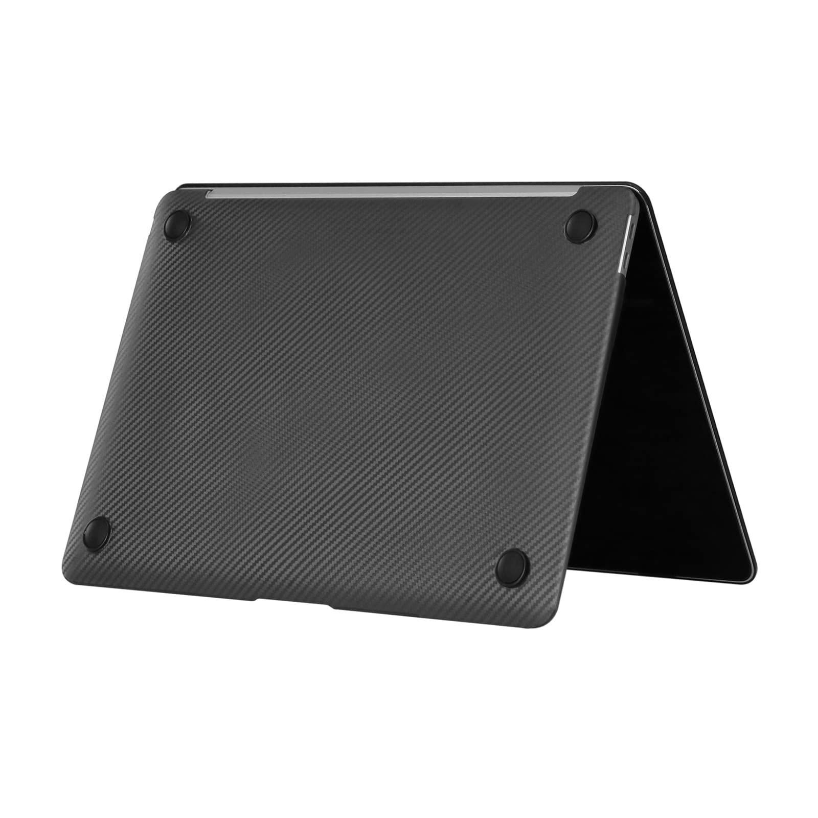 BlueSwan Compatible for MacBook Air 13 inch Case 2018-2021 Model M1 A2337 A2179 A1932, Anti-Fingerprint and Lightweight Super Slim Hard Shell Case, Carbon Fiber Texture Design, Black