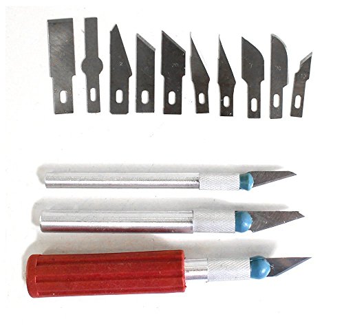 BLADE PRO 16 Piece Hobby Knife Set | 13 Razor-Sharp Blades & 3 Professional Handles | Custom Fit Storage Box 4" x 8" (10.16 cm x 20.32 cm) | Essential Craft Toolkit
