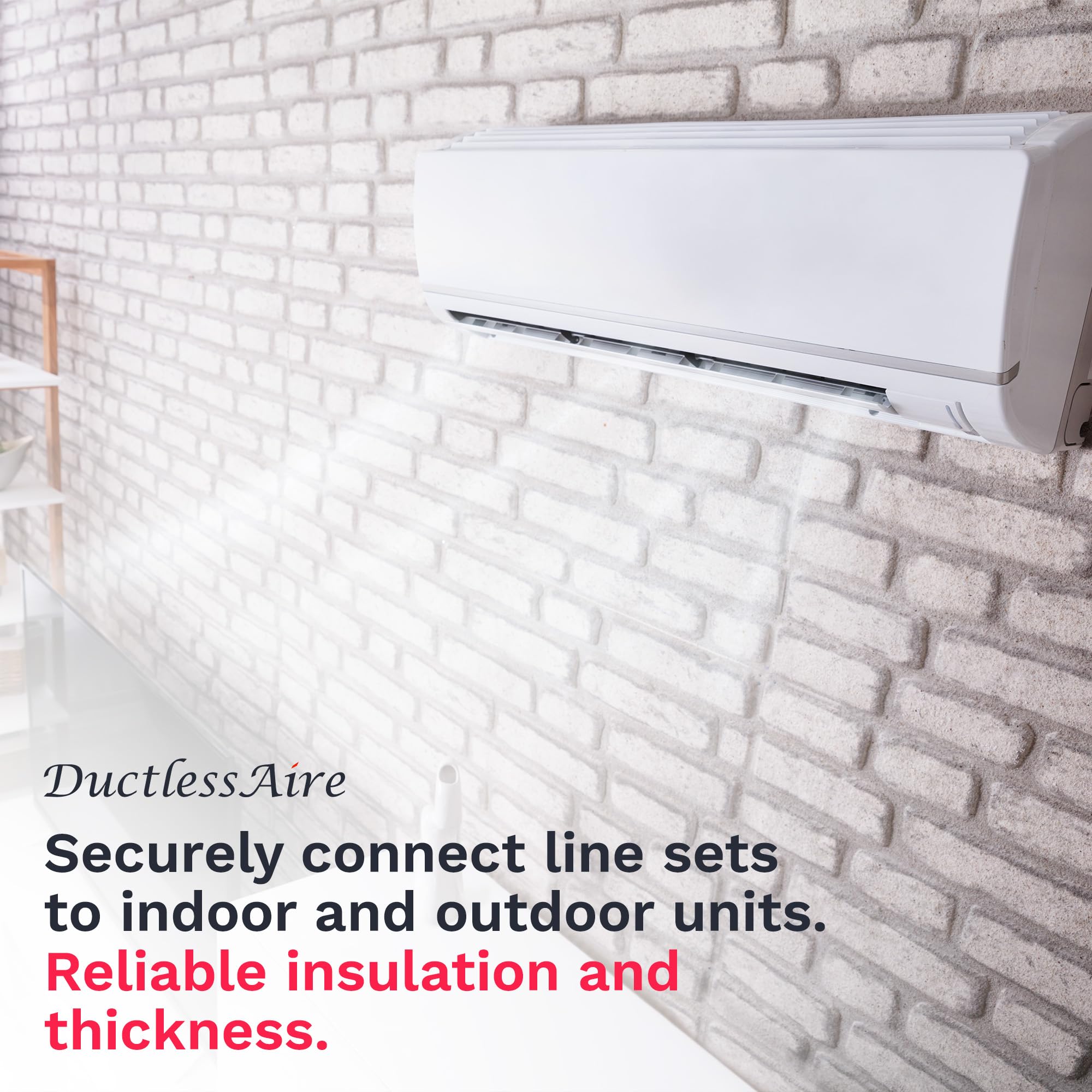 DuctlessAire - Insulated Copper Twin Coil Mini Split Line Set - HVAC & AC Hose, Condensate Drain Wire - DIY Installation, Indoor/Outdoor Use - Air Conditioning Accessories - 25 Ft (1/4 x 1/2 inches)