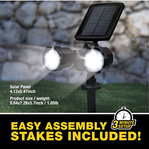 Bell+Howell Bionic Duo Spotlight: Solar Outdoor Lights with Motion Sensor, Adjustable Heads, Super Bright LEDs - Waterproof Landscape Lighting for Patio, Yard, Garden - No Batteries Needed!