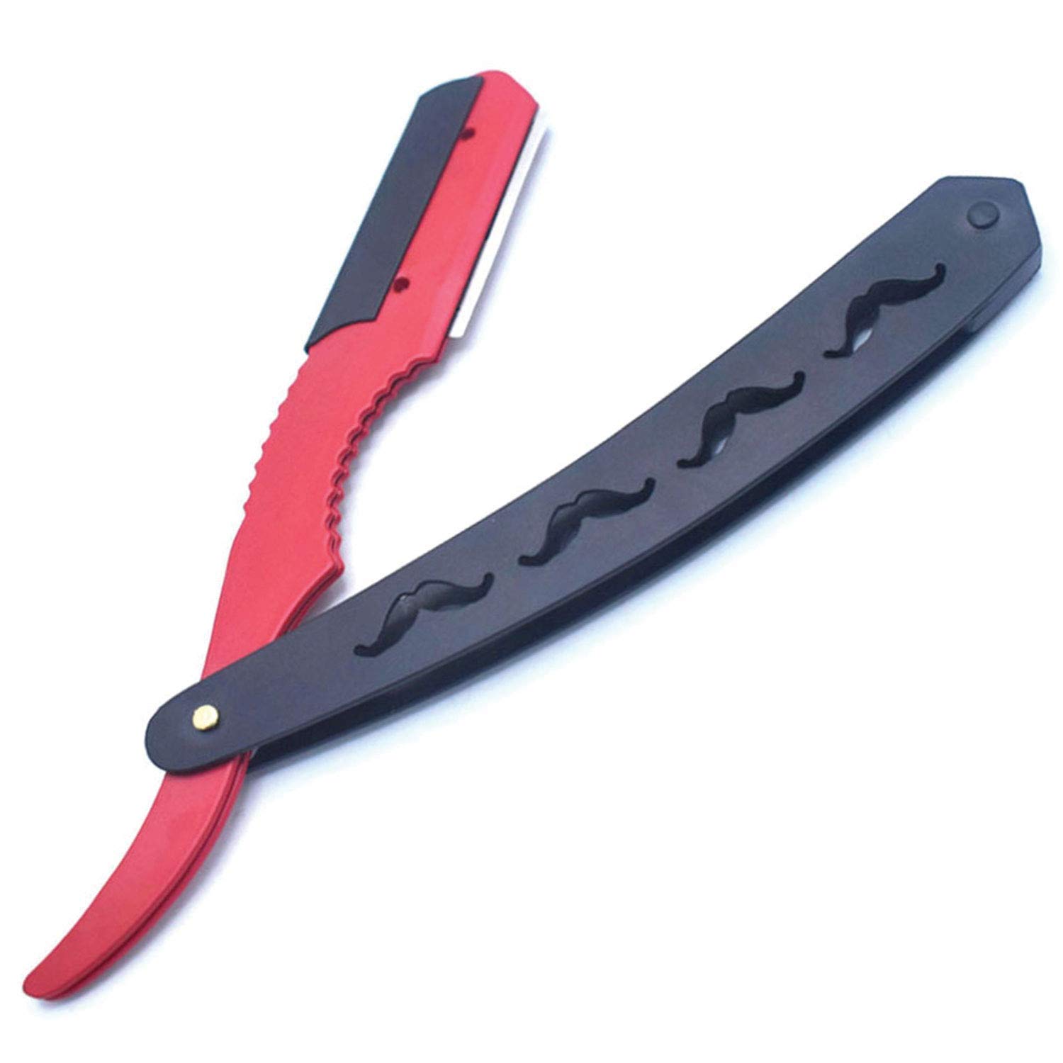 Black & Red Barber Razor, Razor for men, Professional Changeable Half Blade Straight Edge Razor by" Premium Blades"