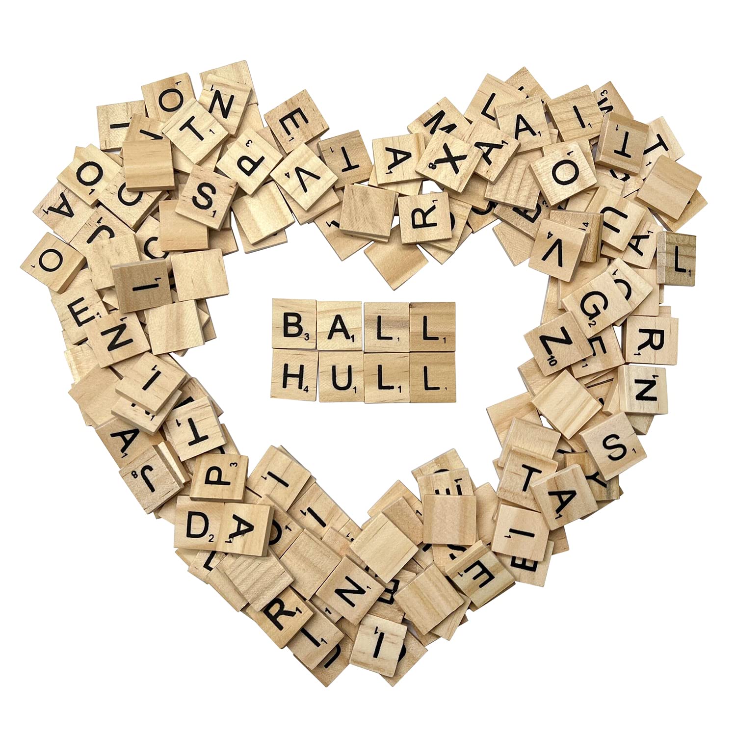 BallHull 400 Pcs Scrabble Letters, Wooden Scrabble Tiles for Making Alphabet Coasters and Scrabble Crosswords