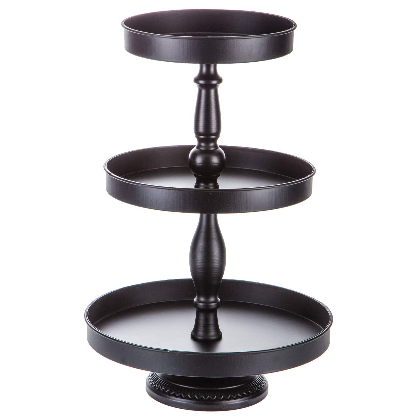 Black Three-Tier Metal Tray Stand Farmhouse Decor Tray Stand