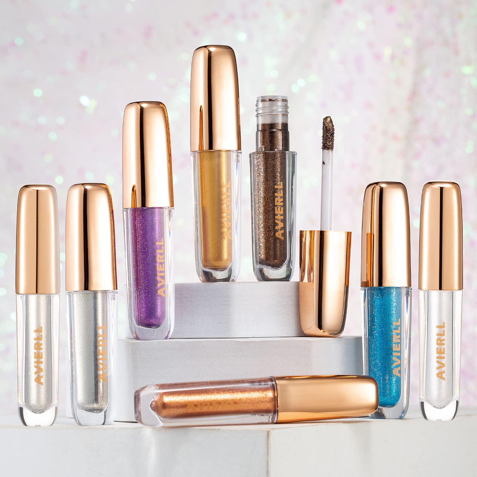 AVIERLL Liquid Eyeshadow Set 16Pens gold eyeshadow brown glitter eyeshadow eye glitter makeup eye shadow stick makeup Kit Quick-Drying Long Lasting
