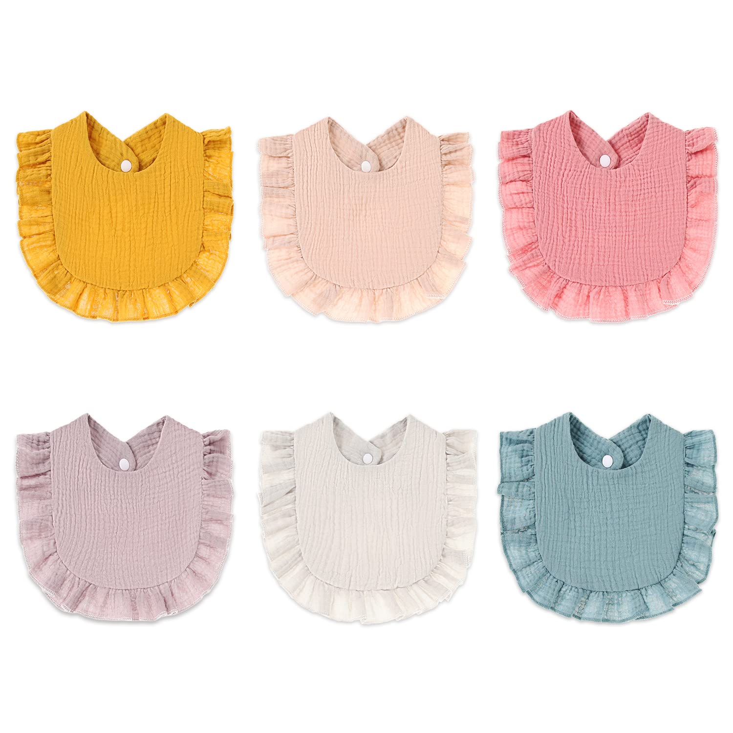 BALTERS Muslin Baby Bibs for Baby Girls Multi-color All Cotton Set for Teething and Drooling(2)